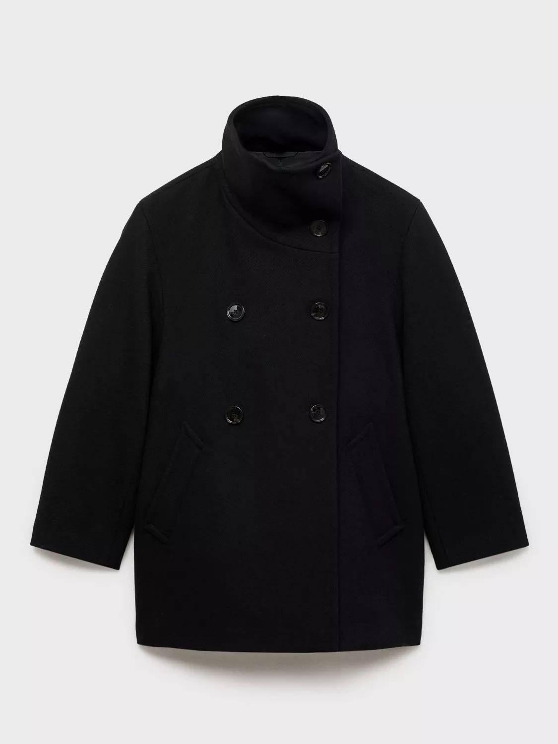 MANGO Maia Wool Blend Coat in Black | endource