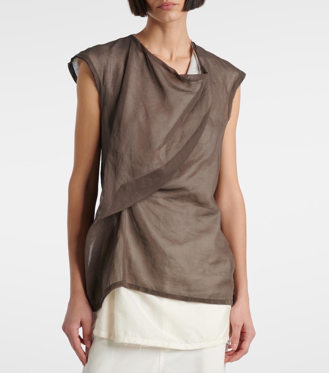THE ROW Inawa Draped Layered Cotton Top | endource