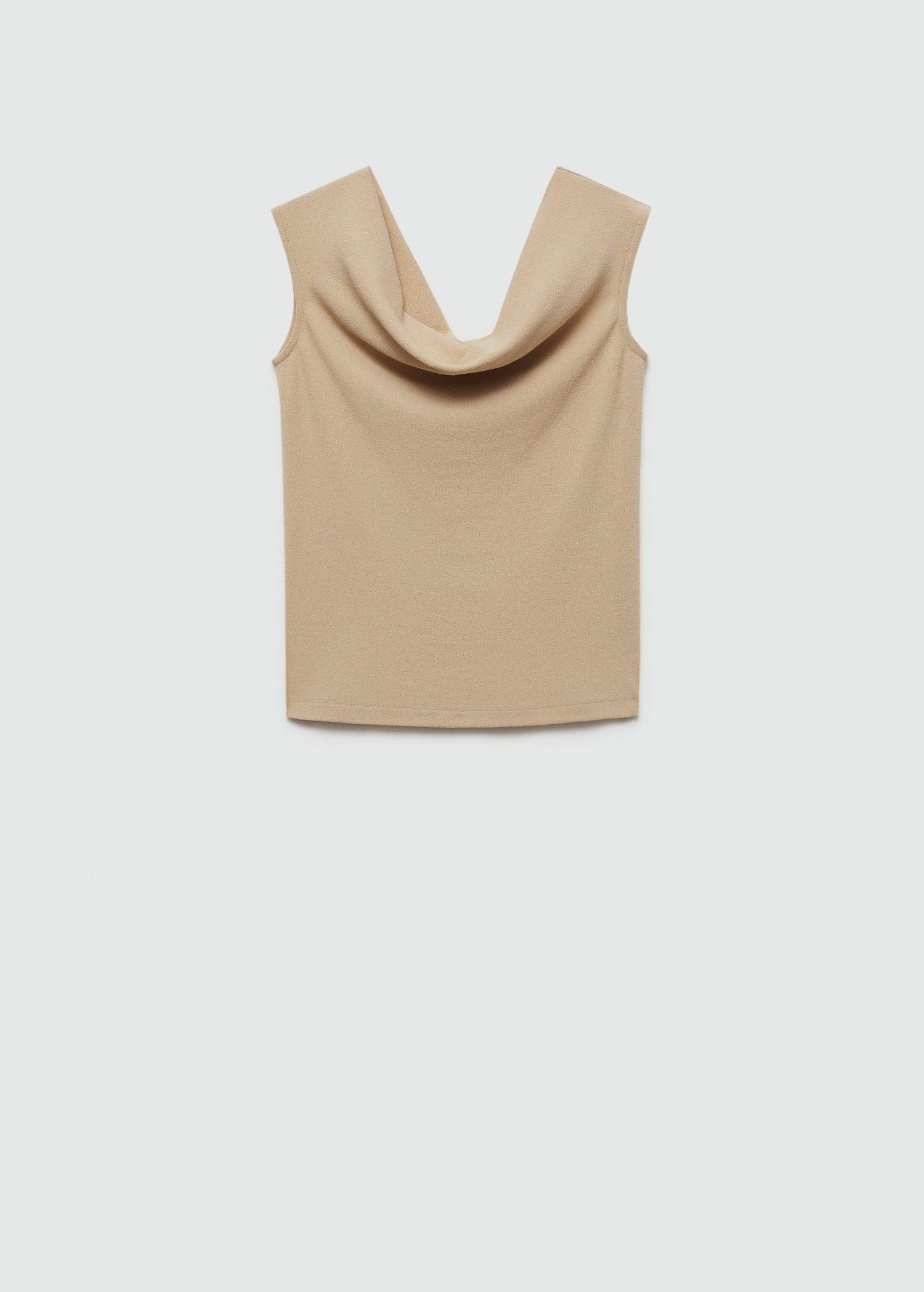 MANGO Draped Neckline Top | Endource