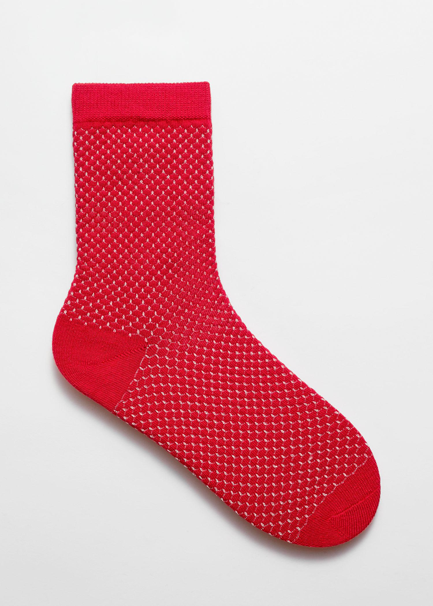 & OTHER STORIES Glitter Honeycomb Socks in Red | endource