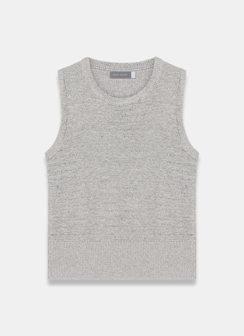 MINT VELVET Silver Metallic Knit Vest Top | endource