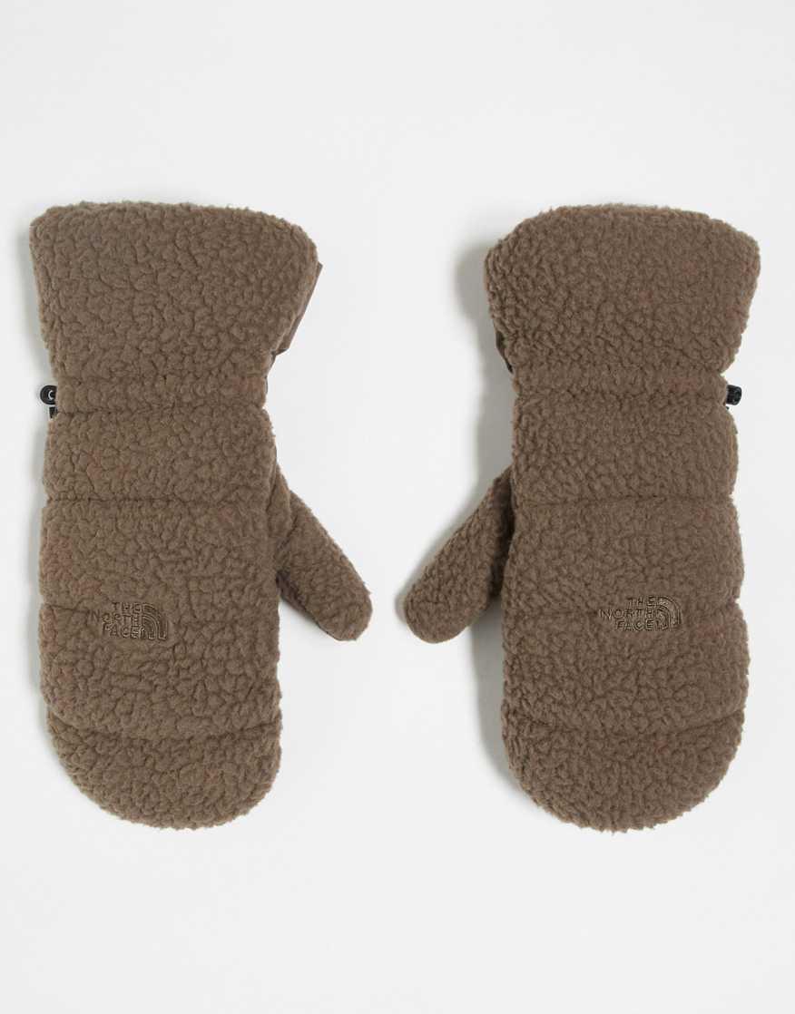 THE NORTH FACE Cragmont Borg Logo Mittens in Smokey Brown | endource