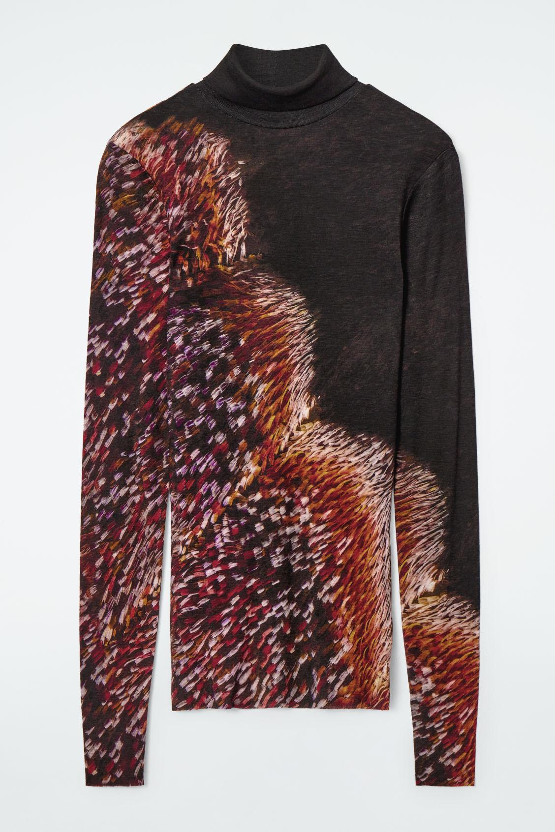 COS Merino Wool Turtleneck Top in MULTICOLOURED | endource