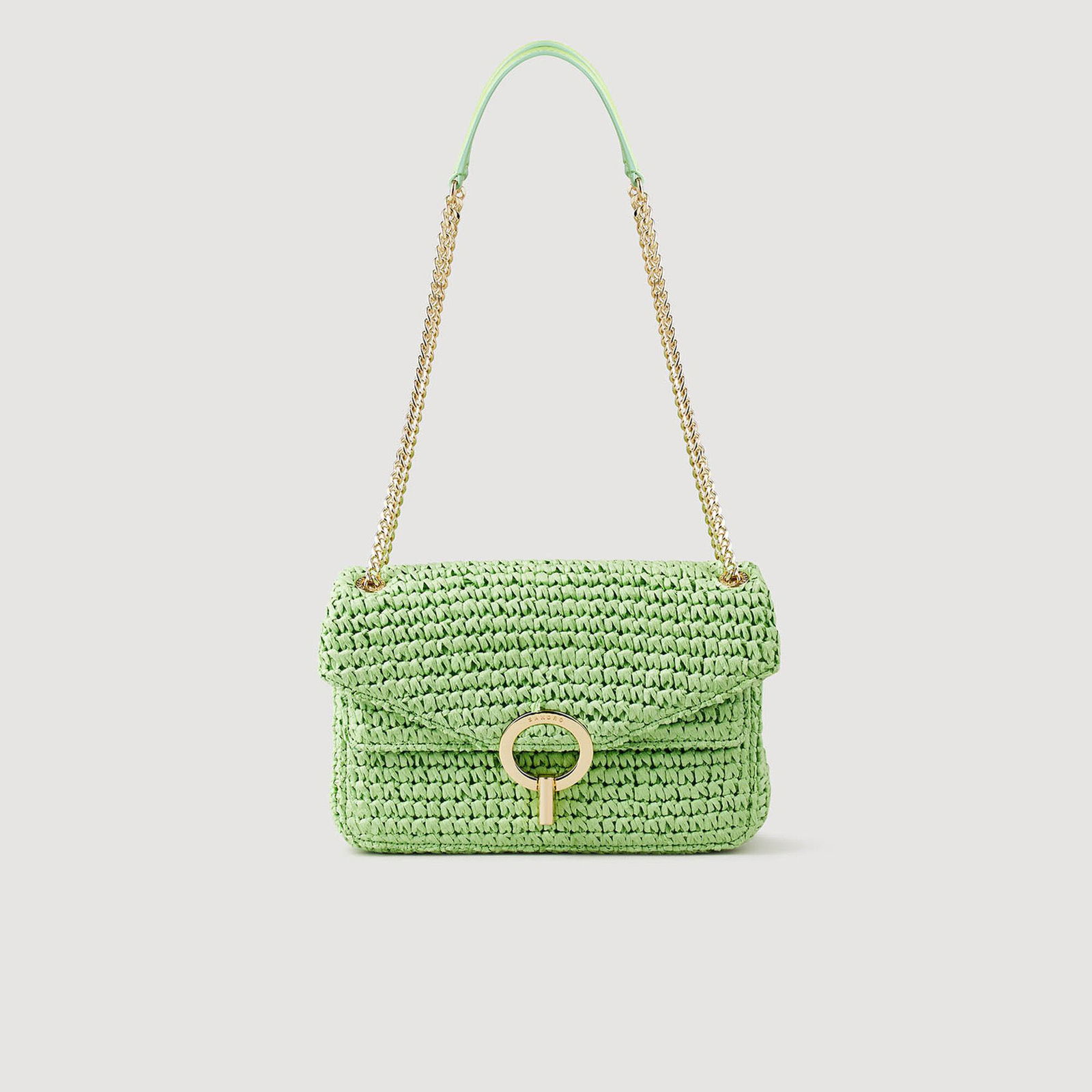 SANDRO Raffia YZA Bag in light green | Endource