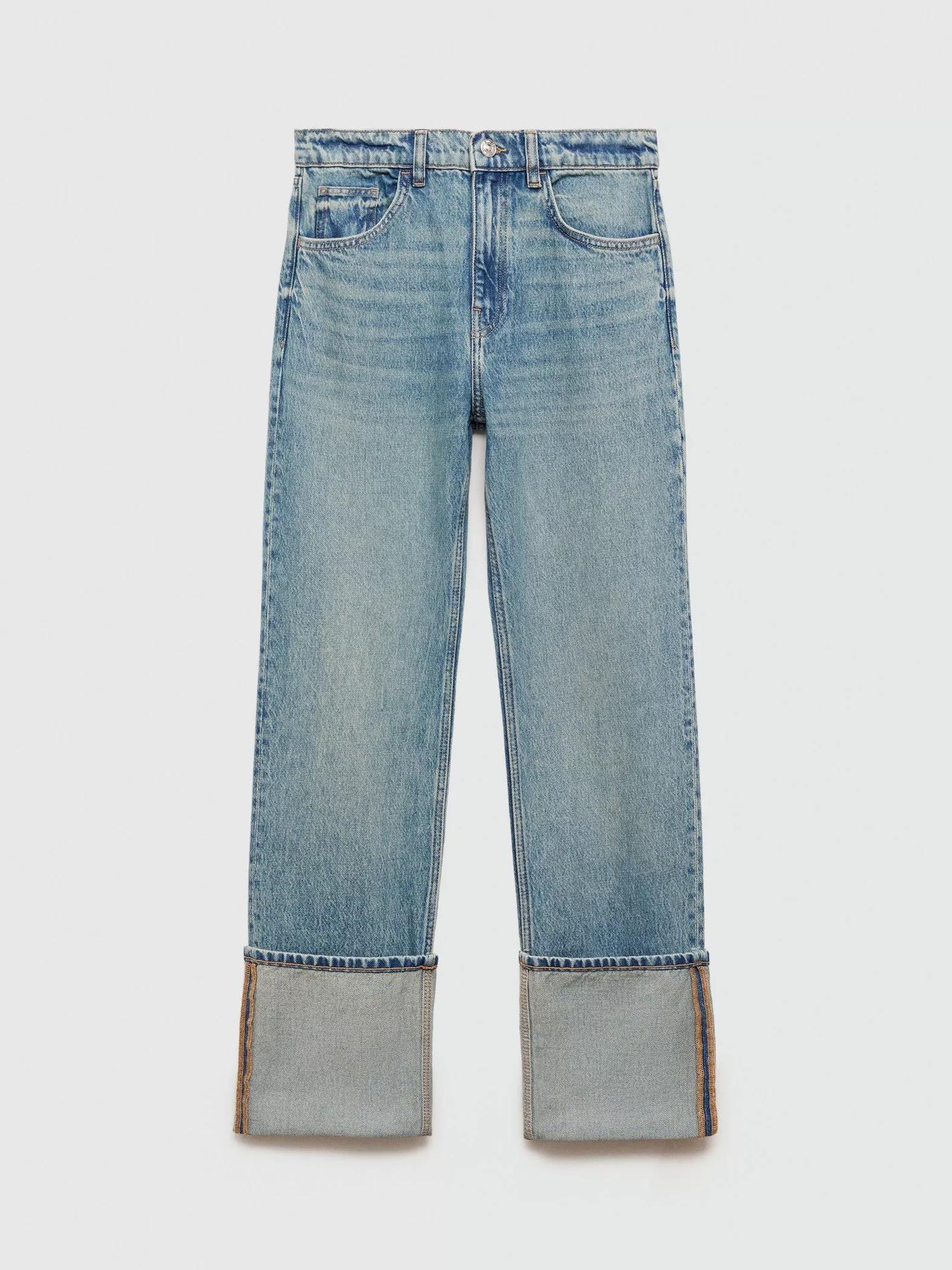MANGO Alison Straight Leg Jeans in Open Blue | endource