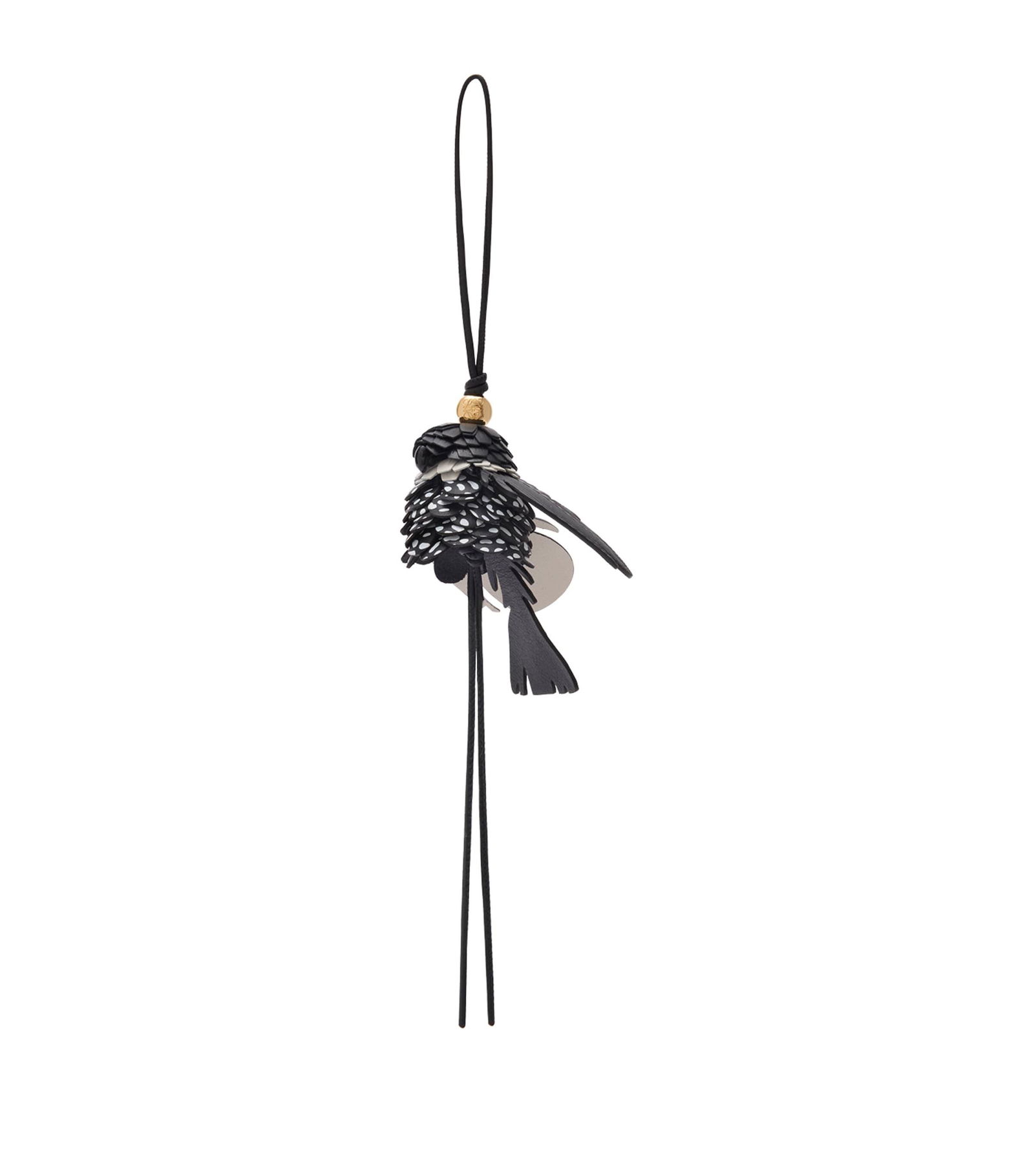 LOEWE Leather Bird Charm in Black | endource