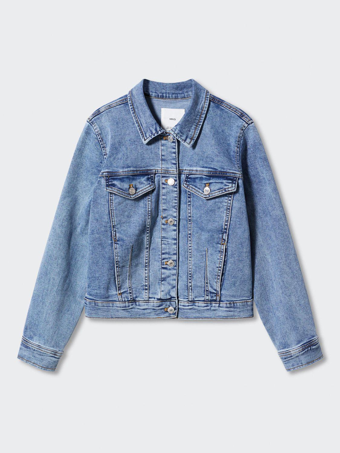 MANGO Vicky Denim Jacket in Open Blue | endource