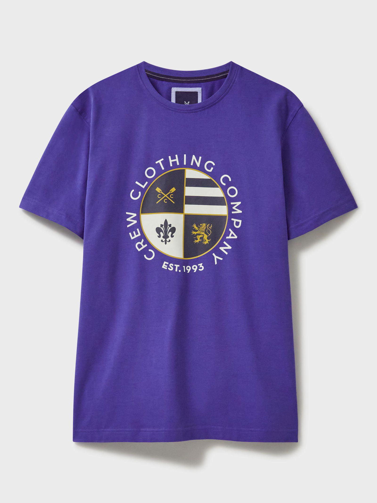CREW CLOTHING Printed Crest Graphic T-Shirt in Blue | Endource