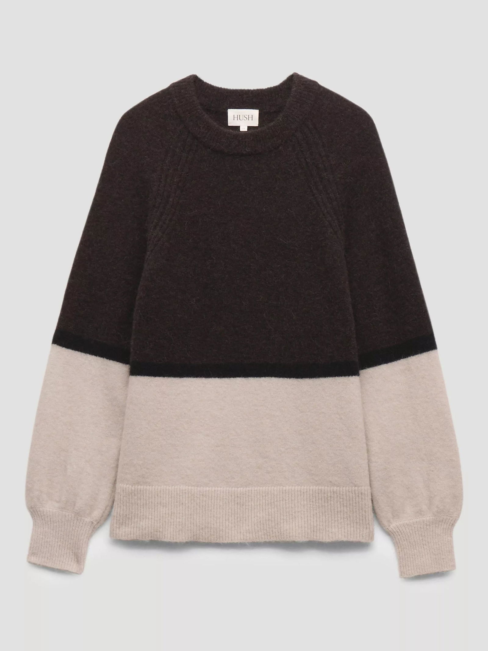 HUSH Raye Colour Block Wool Rich Jumper | endource