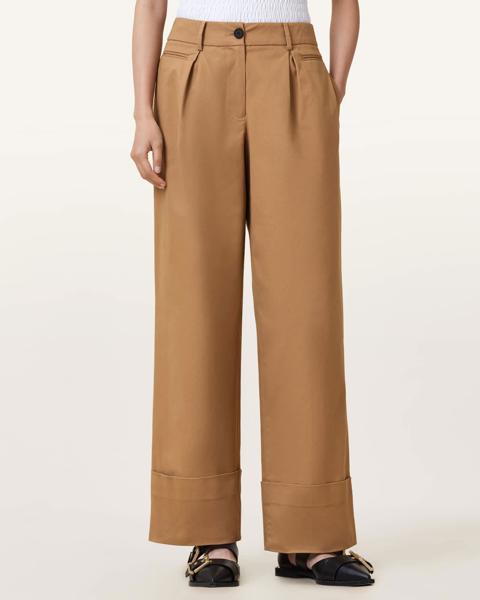 ALLSAINTS Poppy Brown Chino Trousers | endource