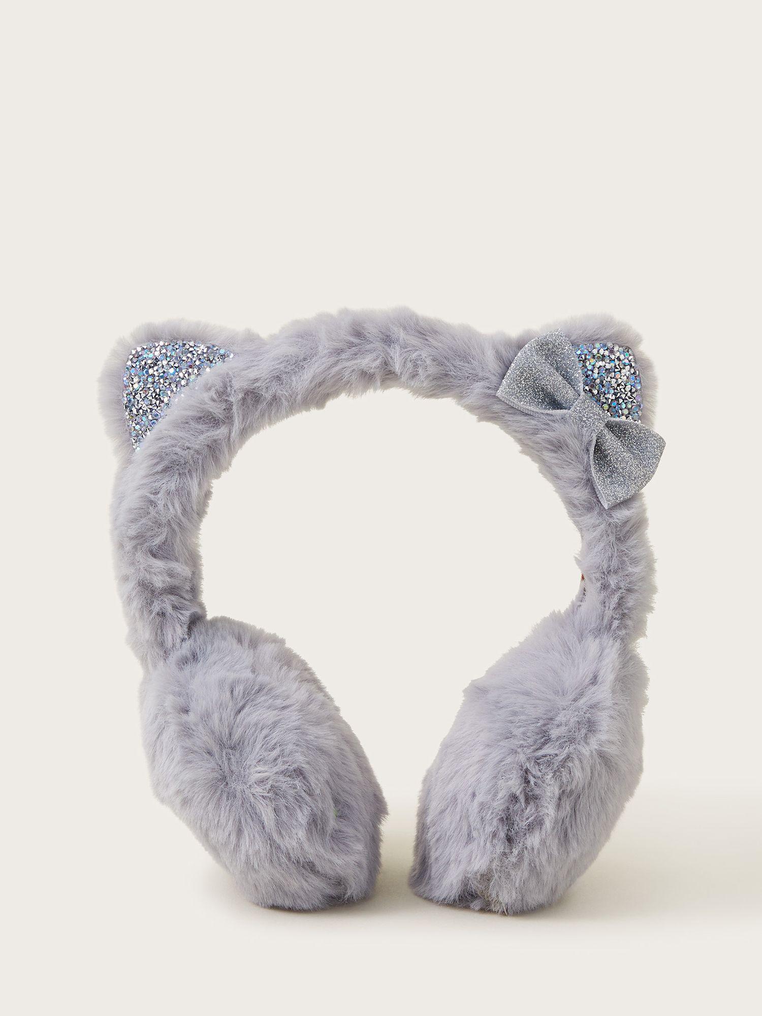 Monsoon Kids' Faux Fur Glitter Cat Earmuffs | endource