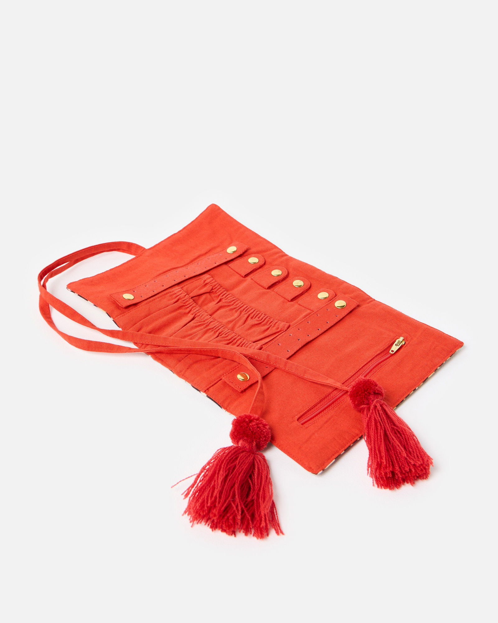 OLIVER BONAS Brown & Red Leopard Print Jewellery Roll | endource