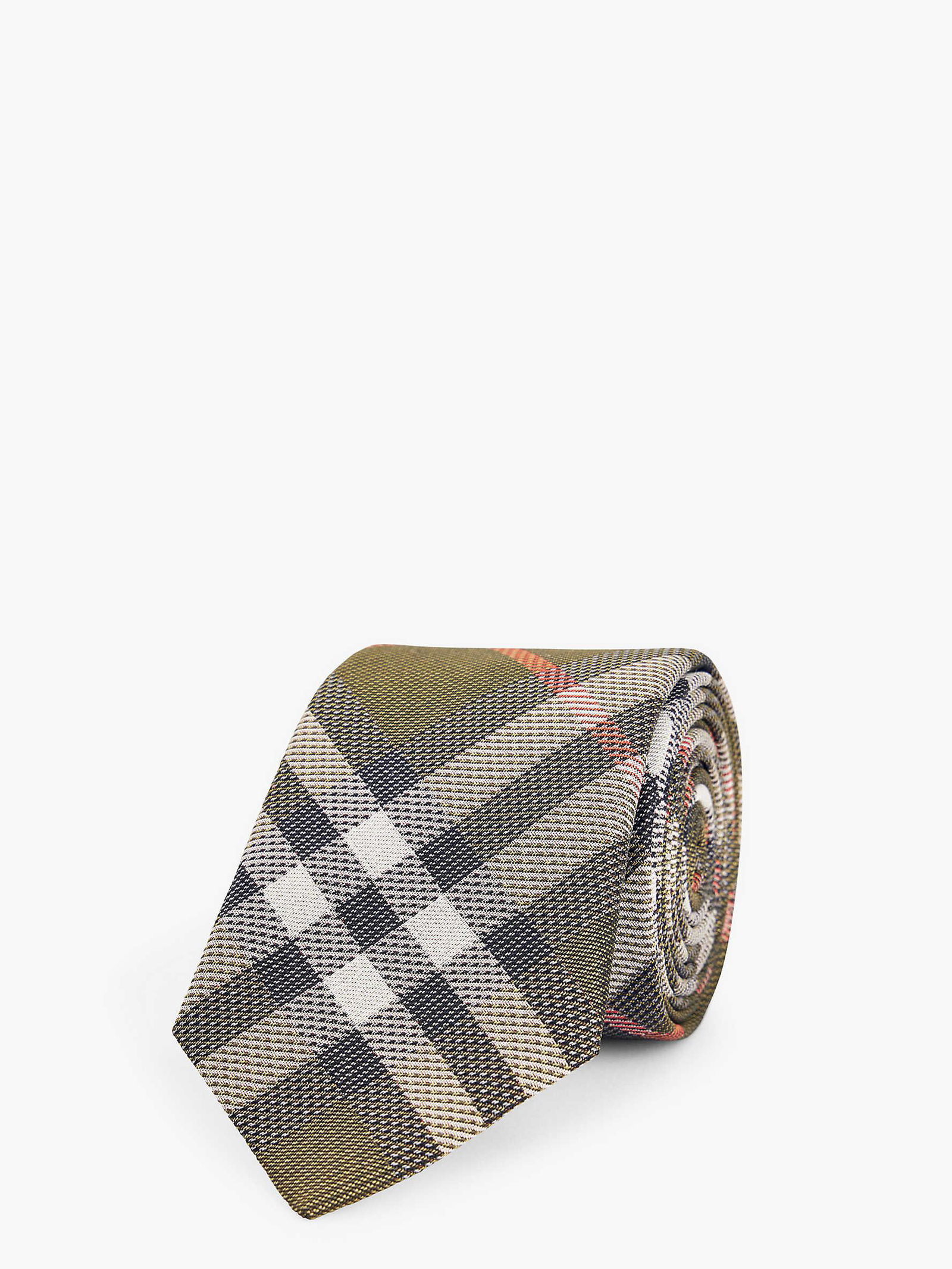 BURBERRY Check-Print Wide-Blade Silk Tie in Loch | Endource