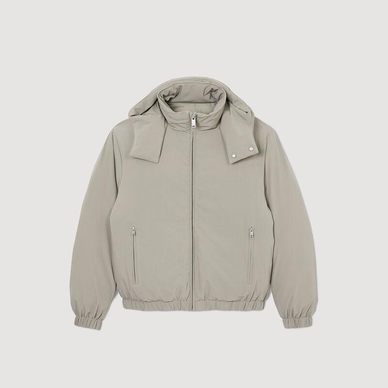 SANDRO Hooded Jacket in Putty | Endource