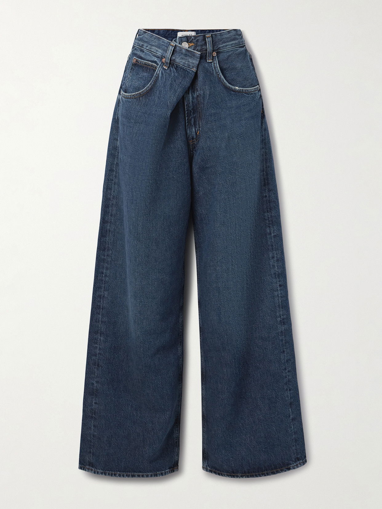 AGOLDE Vana Draped Low-Rise Wide-Leg Jeans | endource