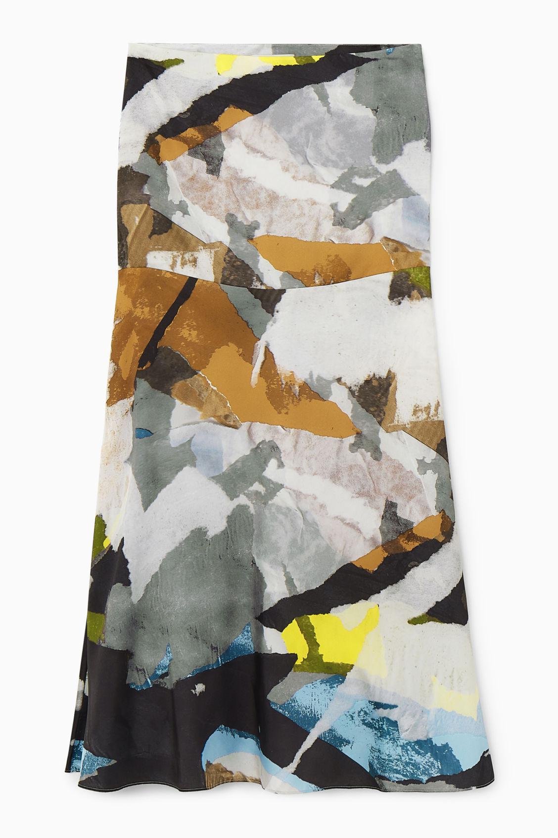 COS Printed Flared Maxi Skirt in MULTICOLOURED | endource