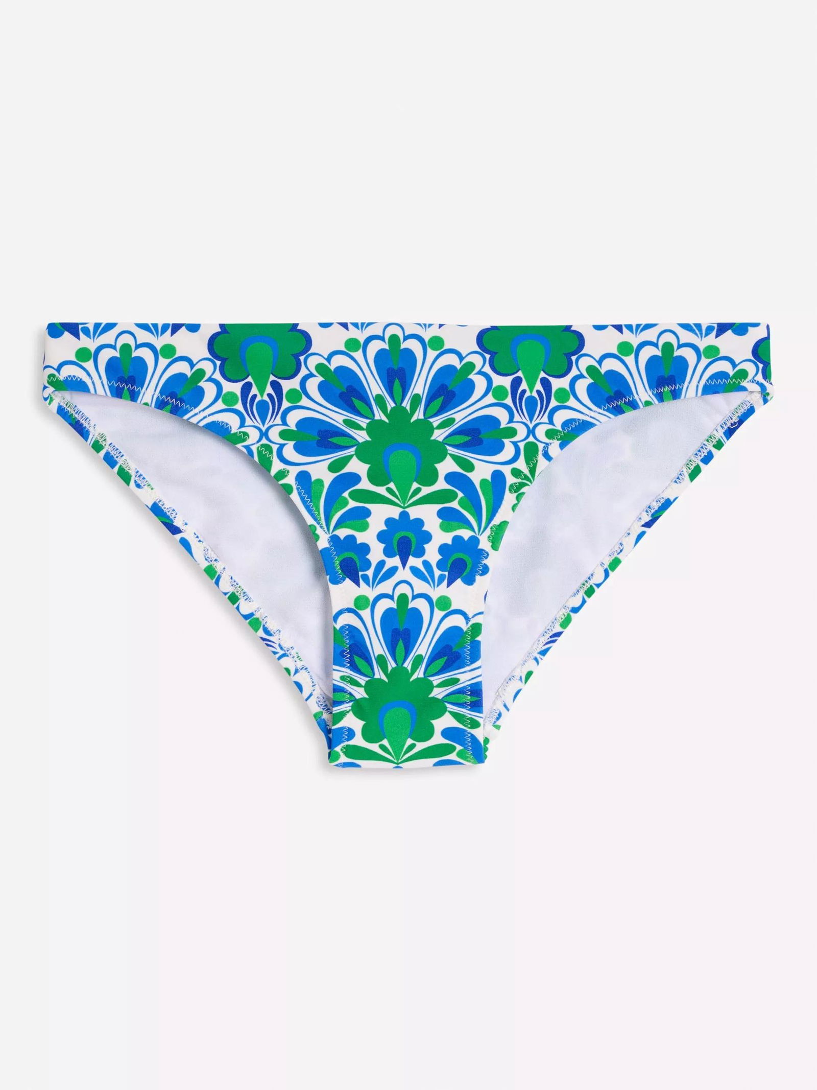 BODEN Classic Geometric Bikini Bottoms in Blue/Multi | endource