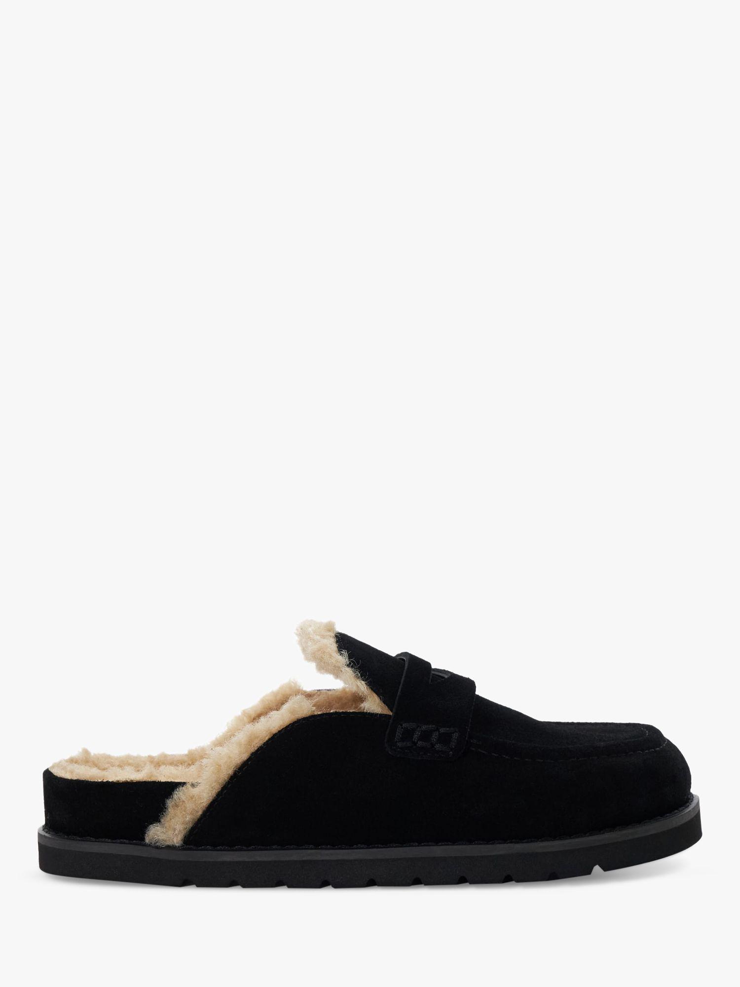 DUNE Goldy Suede Shearling Lined Backless Mules | endource