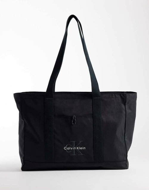 CALVIN KLEIN Logo Tote In Black | endource
