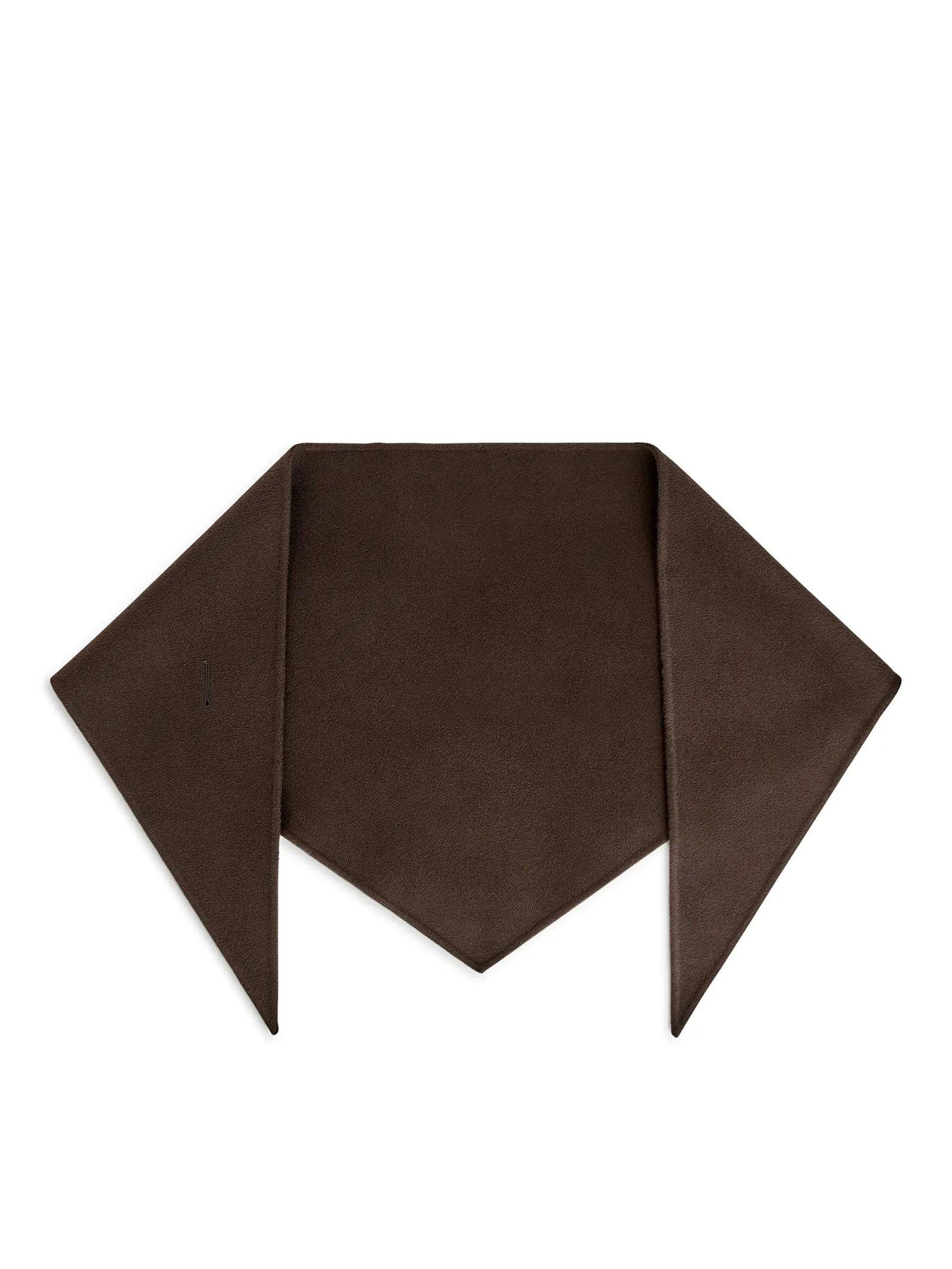 ARKET Triangle Wool Scarf in Dark Brown | endource