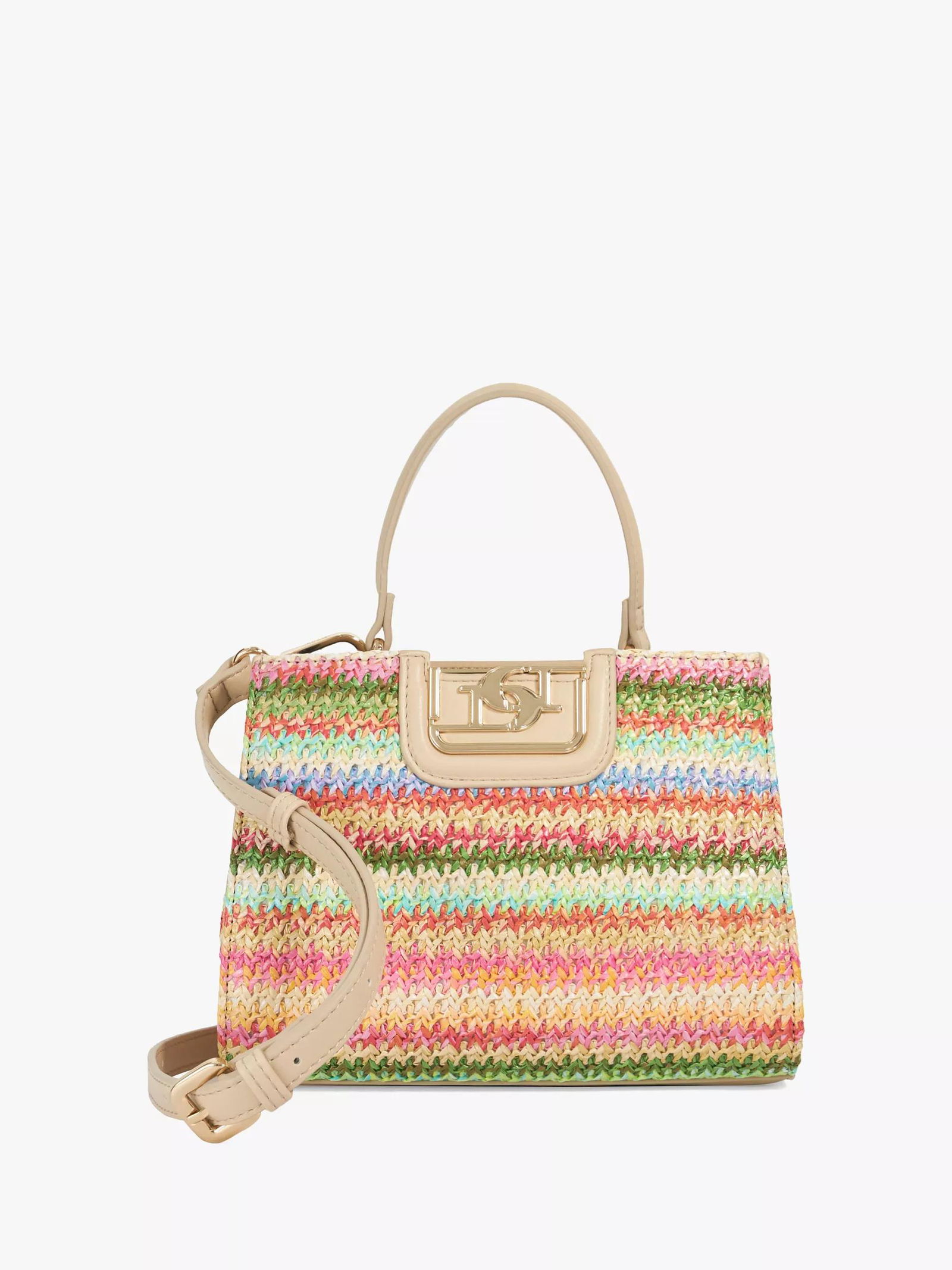 DUNE Dilly Raffia Stripe Grab Bag in Multi | endource