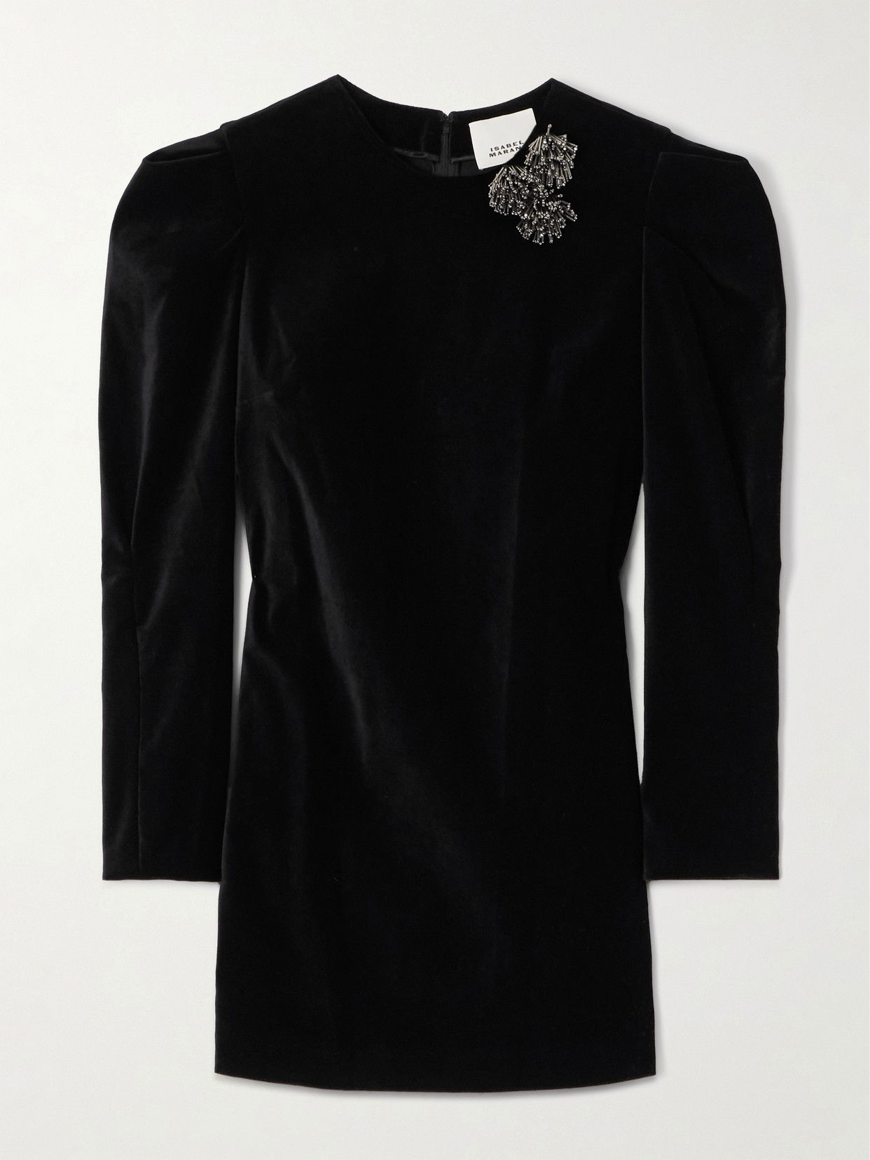 ISABEL MARANT Danee Embellished Cotton-velvet Mini Dress | endource