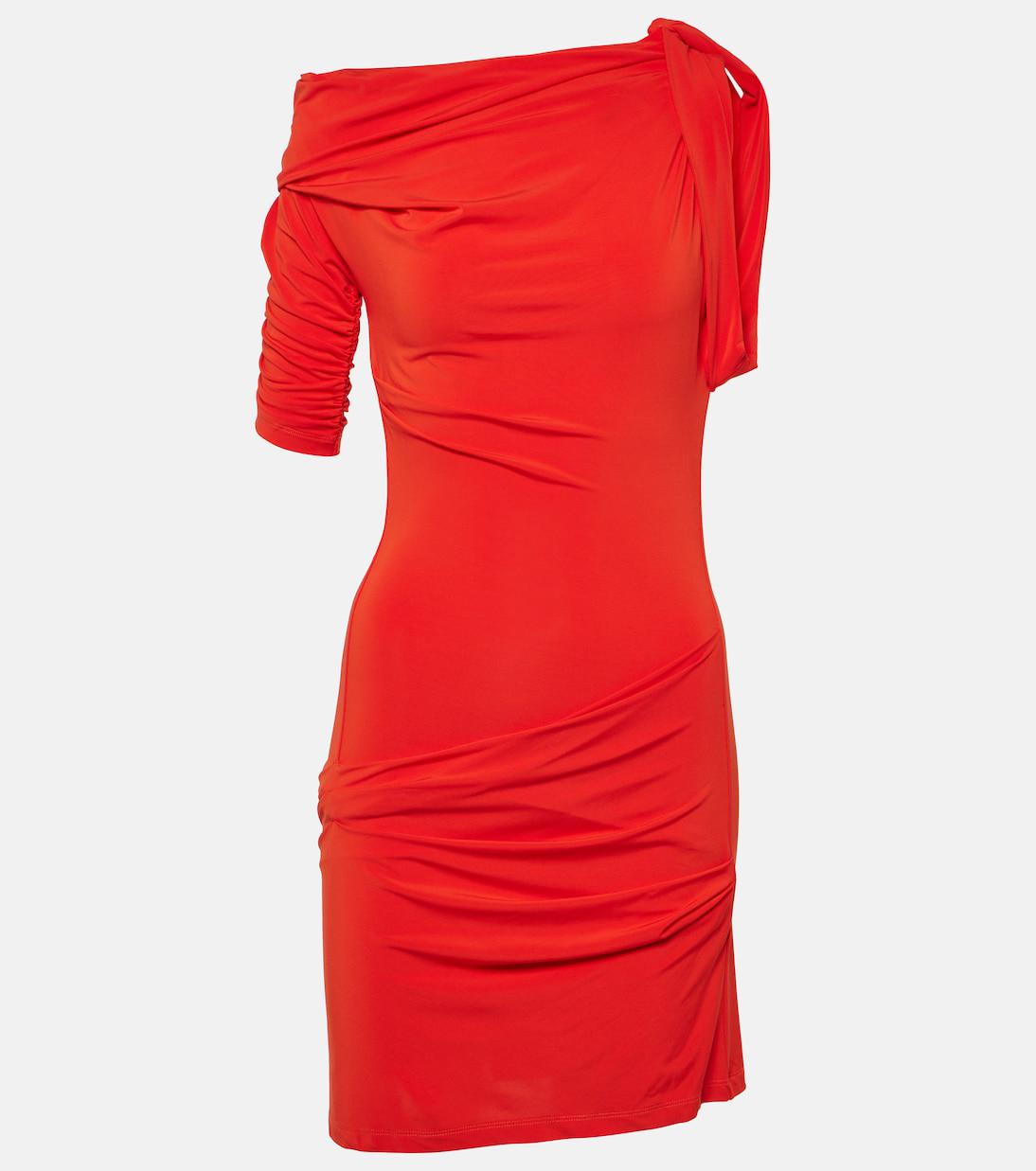 JACQUEMUS La Mini Robe Drapeado Minidress in Orange | endource