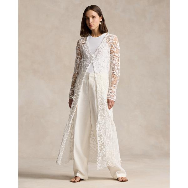 POLO RALPH LAUREN Lace Buttoned Duster in White | Endource