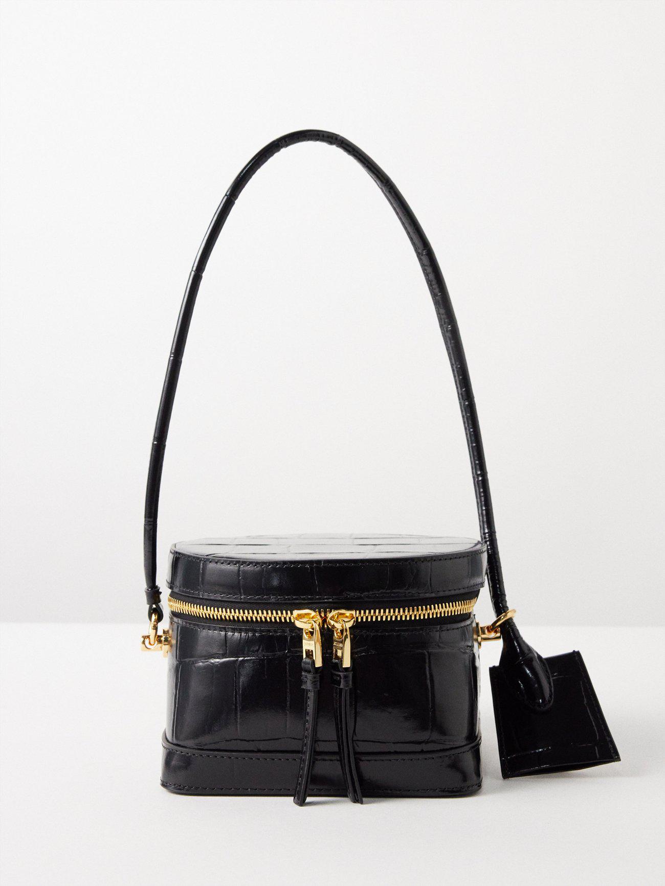 JACQUEMUS Vanito Croc-Effect Leather Bag in Black | endource