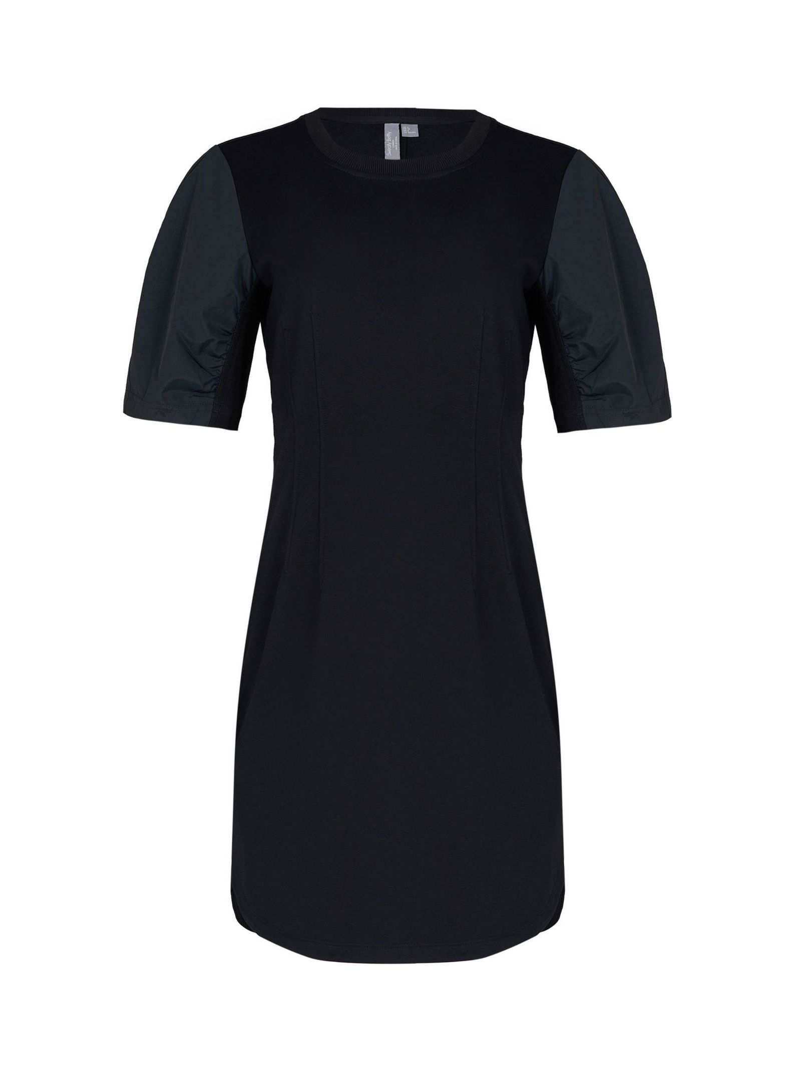 SWEATY BETTY Avery Dolphin Hem Mini Dress in Black | endource