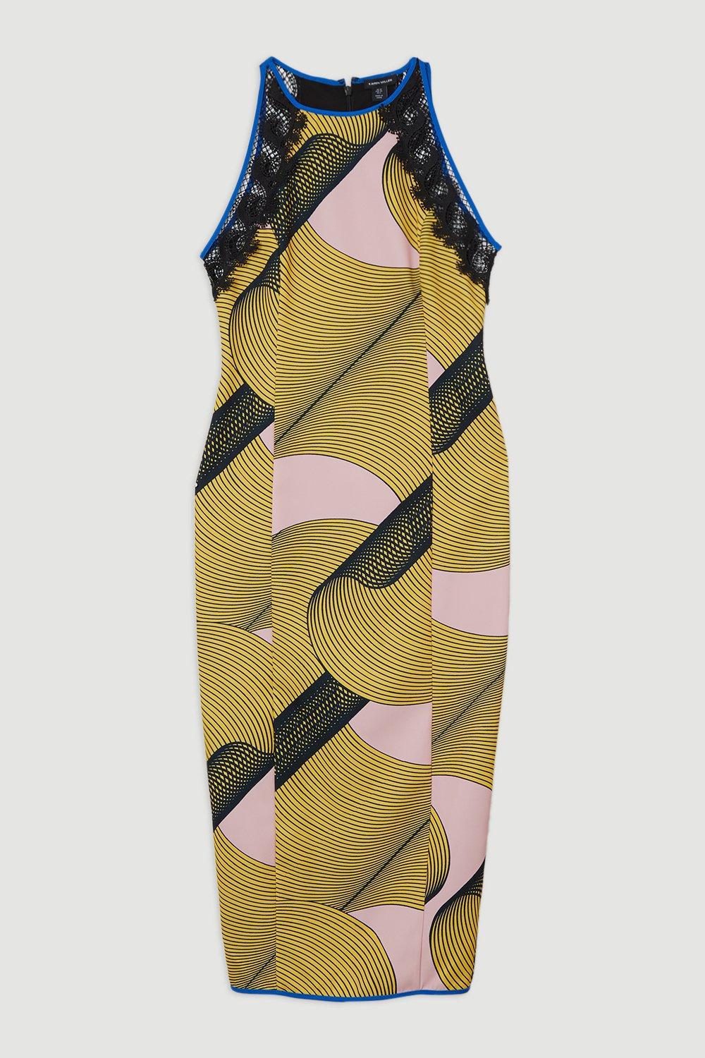 KAREN MILLEN Karen Millen x Amelia Graham - Tall Printed Lace Detail ...