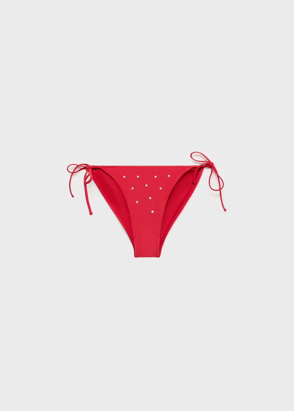 MANGO Bikini Bottoms With Metallic Appliqués in Red | endource