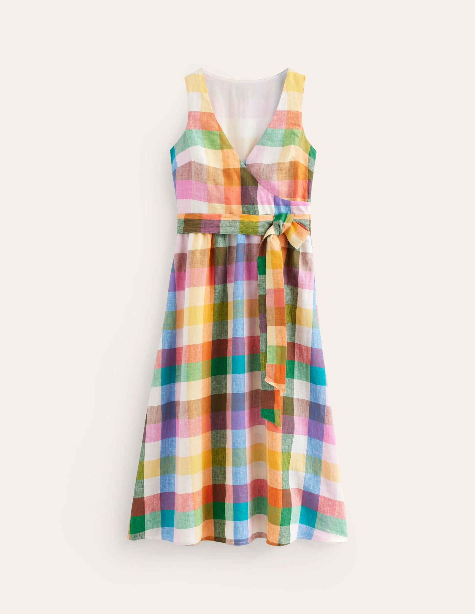BODEN Linen Wrap Midi Dress | endource