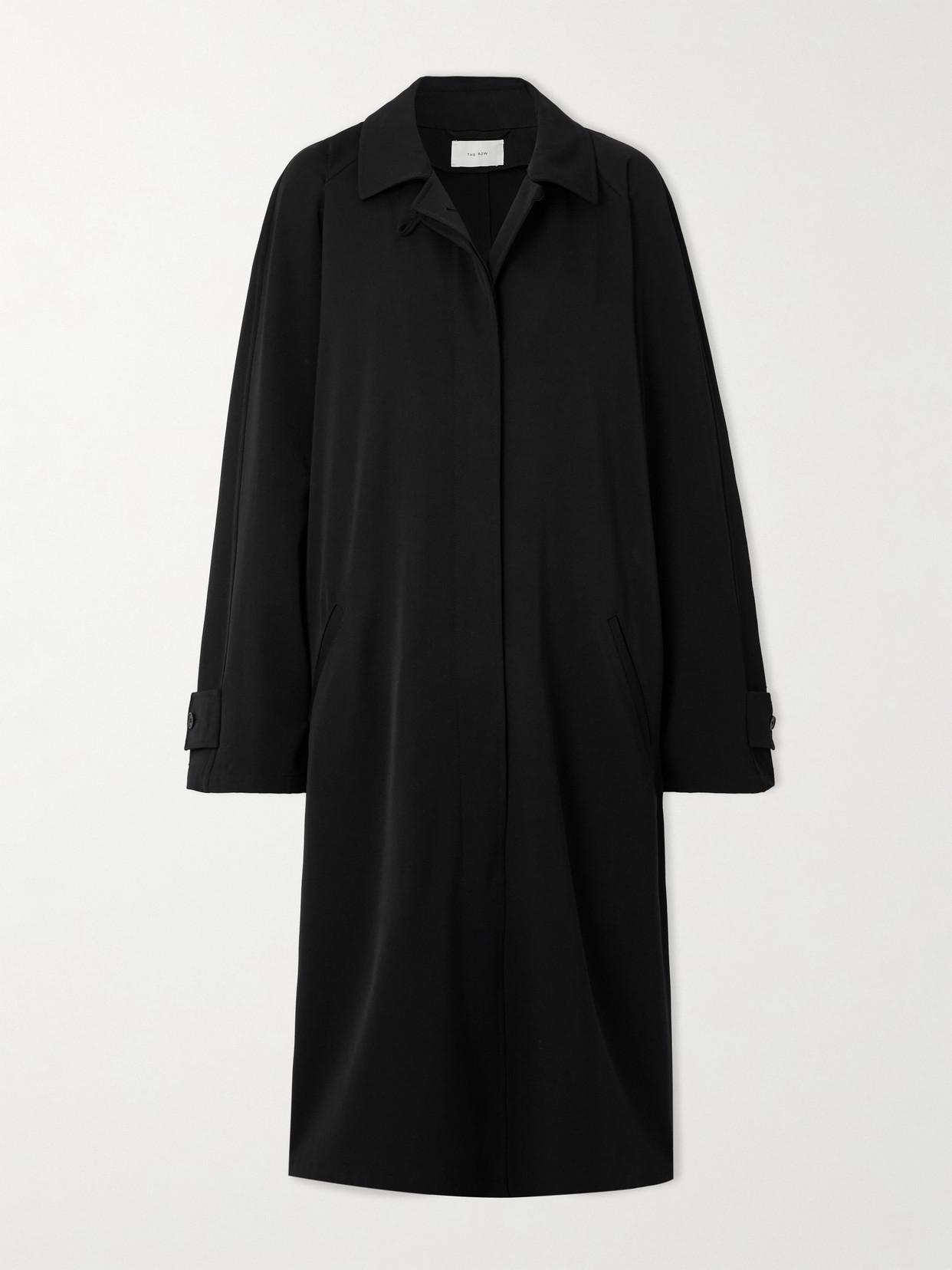 THE ROW Flemming Wool Trench Coat in Black | endource