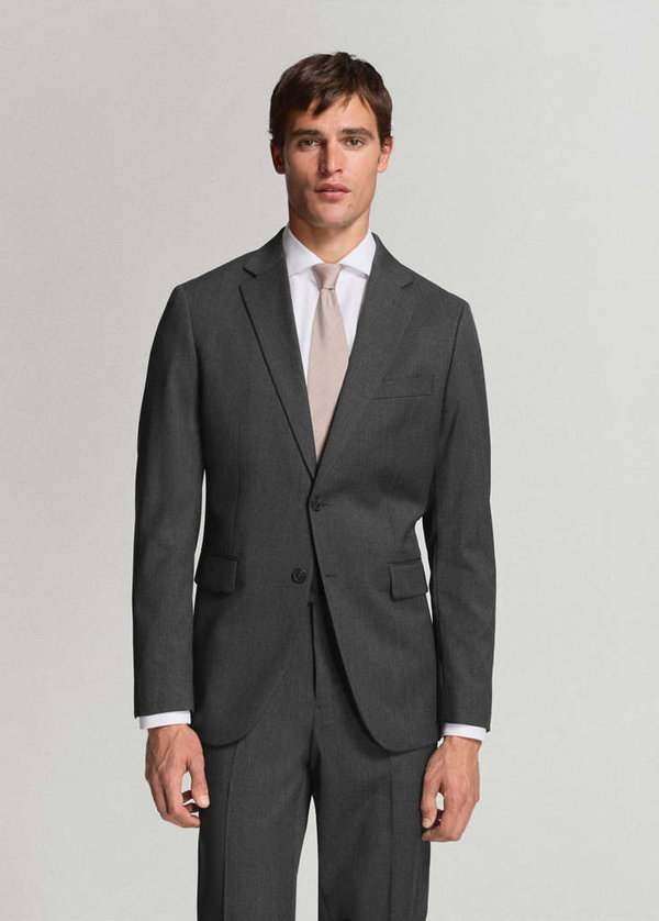MANGO Turin 100% Wool Suit Blazer | endource