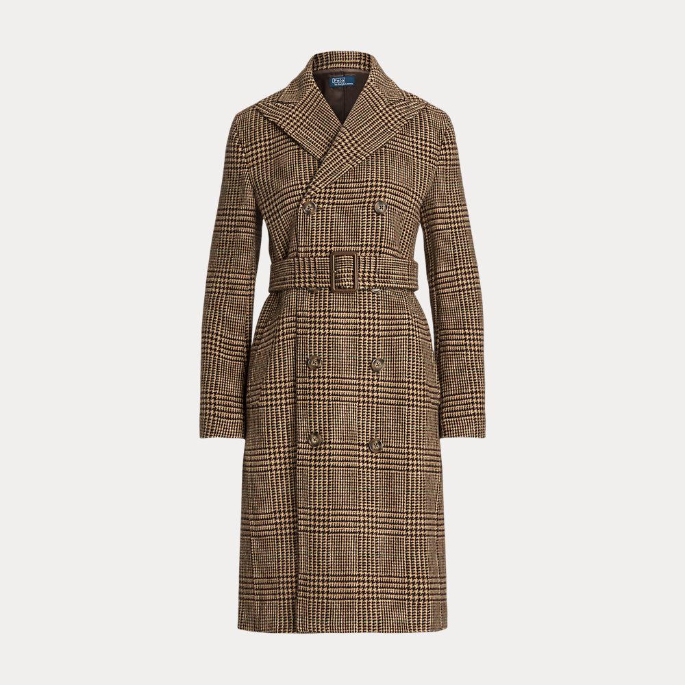 Polo Ralph Lauren Plaid Wool Twill Trench Coat In Brown Endource