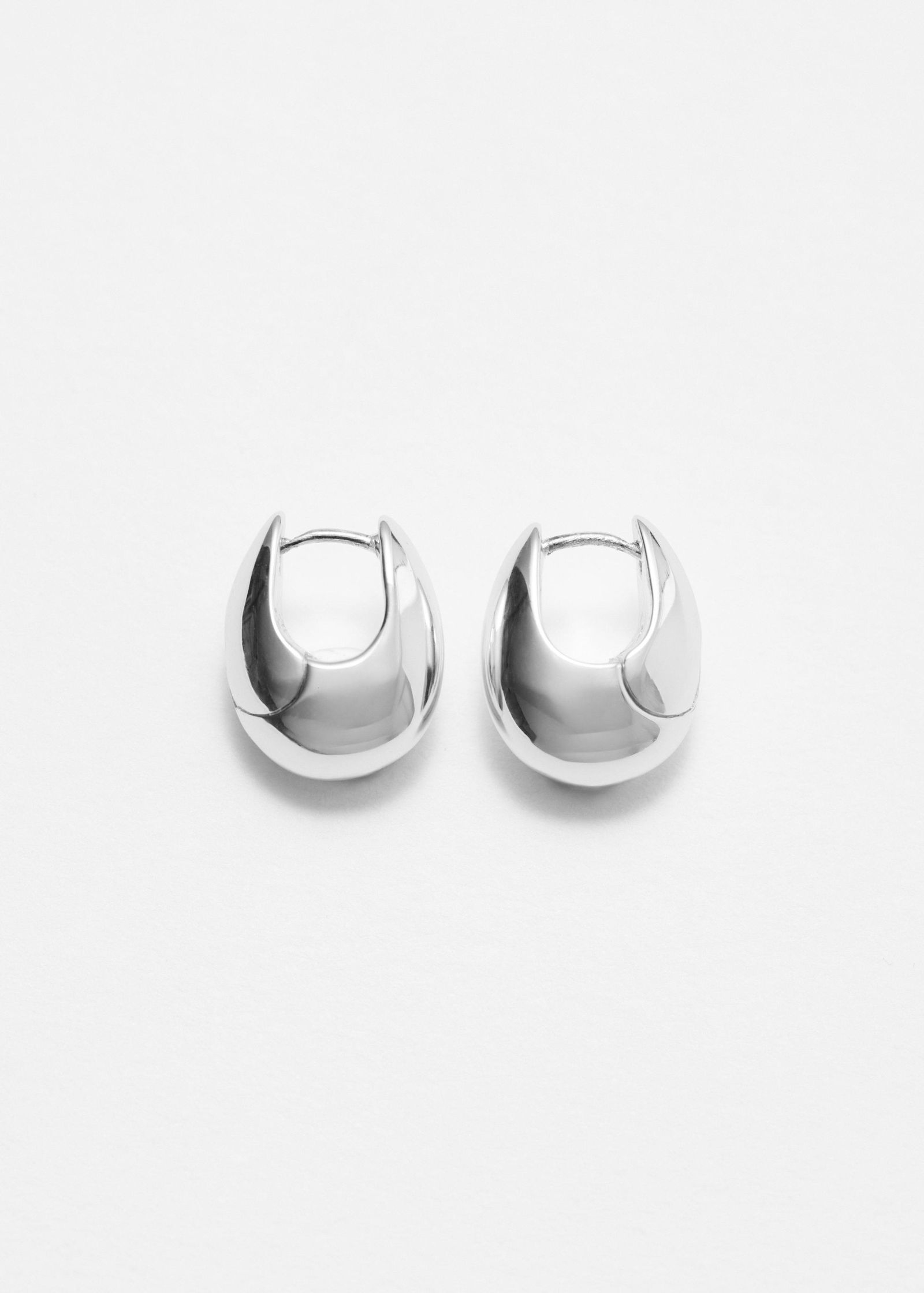 & OTHER STORIES Oval Bell Hoops in Silver | endource