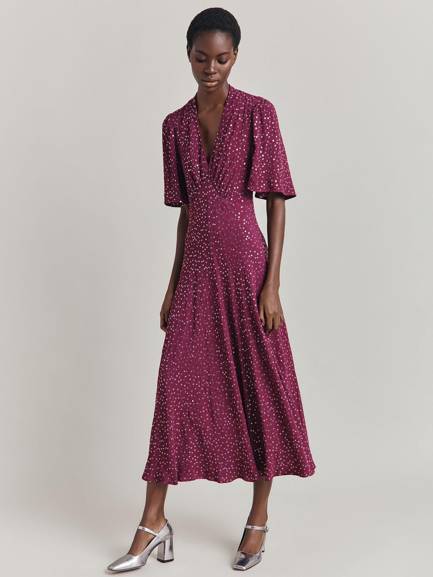 GHOST Matilda Midi Dress in Blue | endource