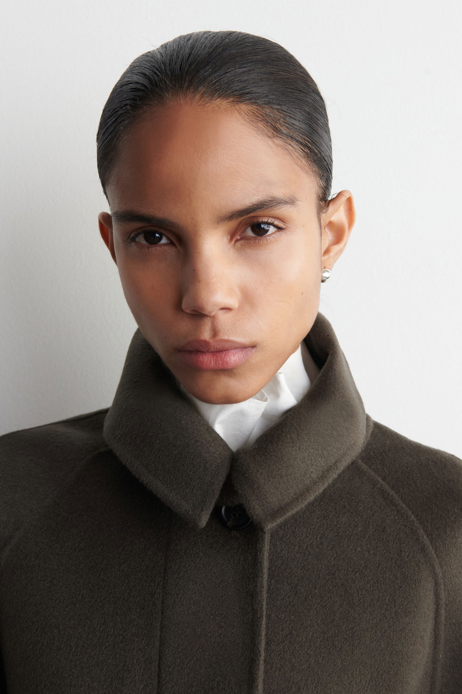 COS FUNNEL-NECK COTTON SHIRT | endource