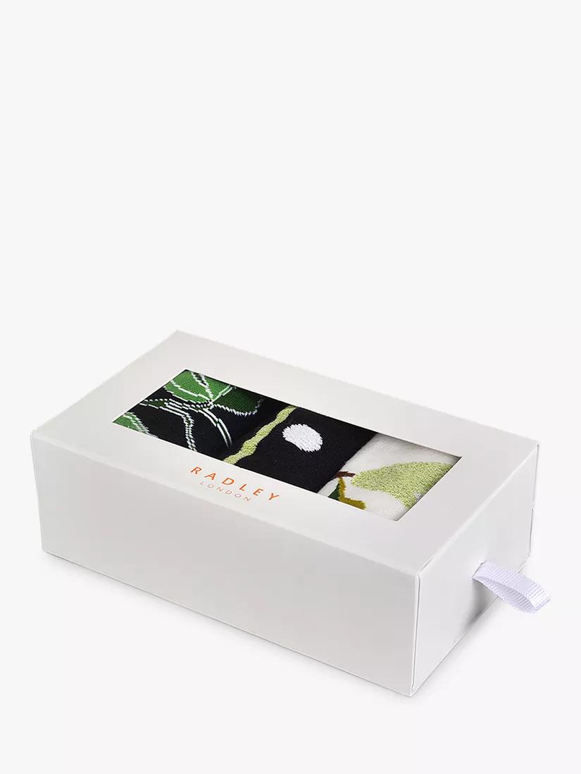 RADLEY Festive Floral Socks, Pack of 3 in Black/Multi | endource