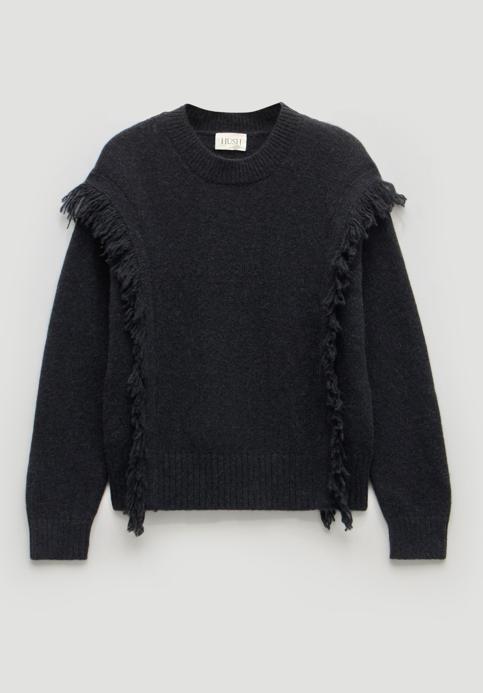 HUSH Wool Blend Fringe Knitted Jumper | endource