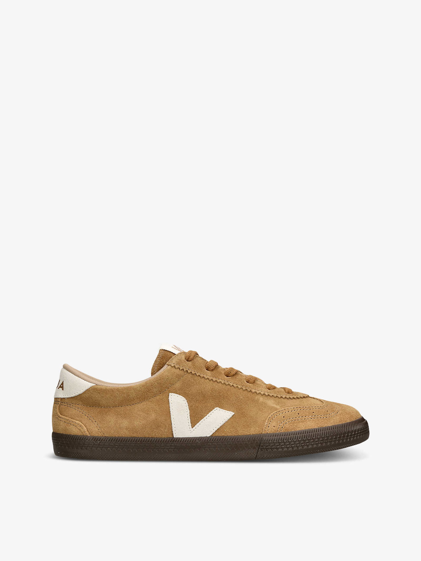 VEJA Volley Branded Suede Low-Top Trainers in TAN | endource
