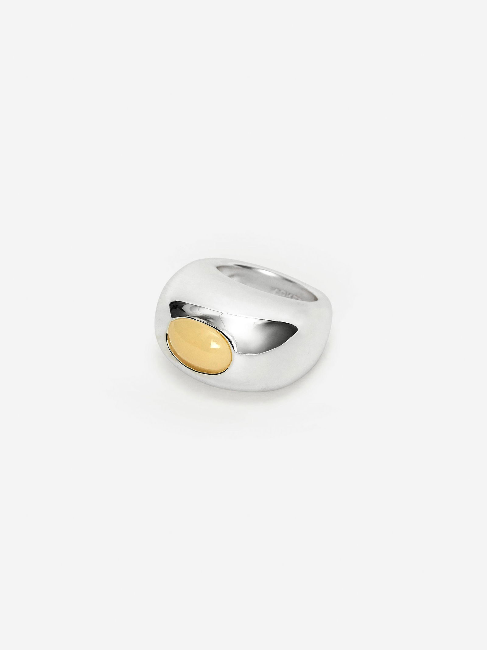 ARKET Silver-Plated Ring in Silver/Cream | endource