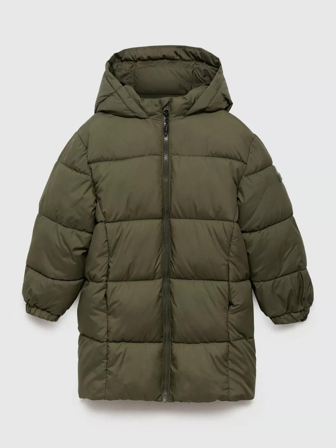 MANGO Amerlong Puffer Coat in Khaki | endource