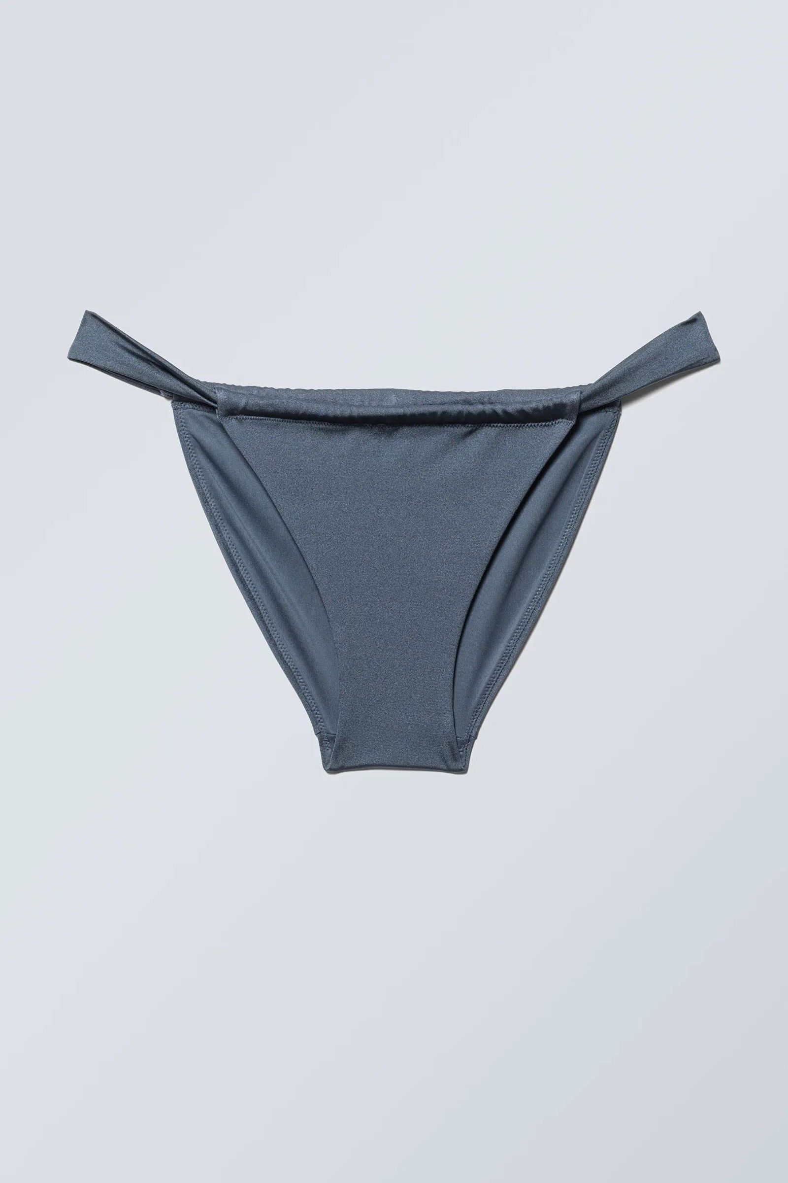 WEEKDAY Breeze String Bikini Bottoms in Blue Shimmer | endource