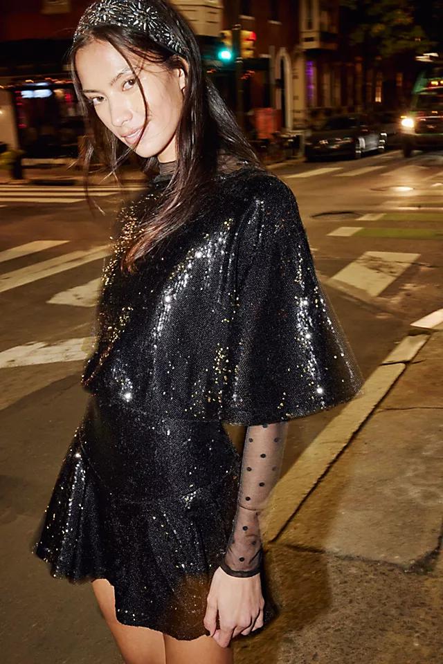 FREE PEOPLE Manuka Sequin Mini Dress in Gunmetal | endource