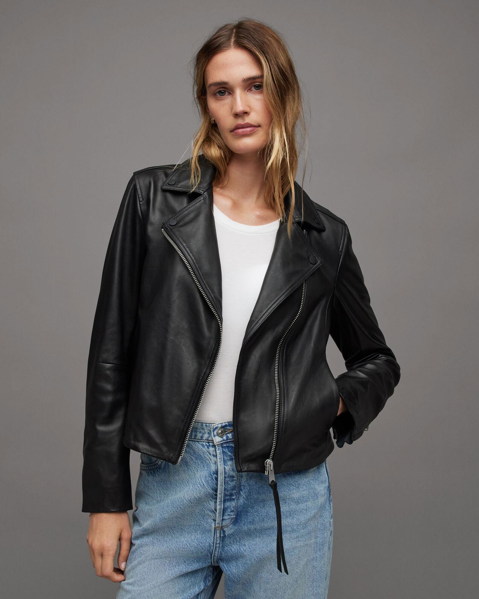 ALLSAINTS Larna Leather Slim Biker Jacket | endource