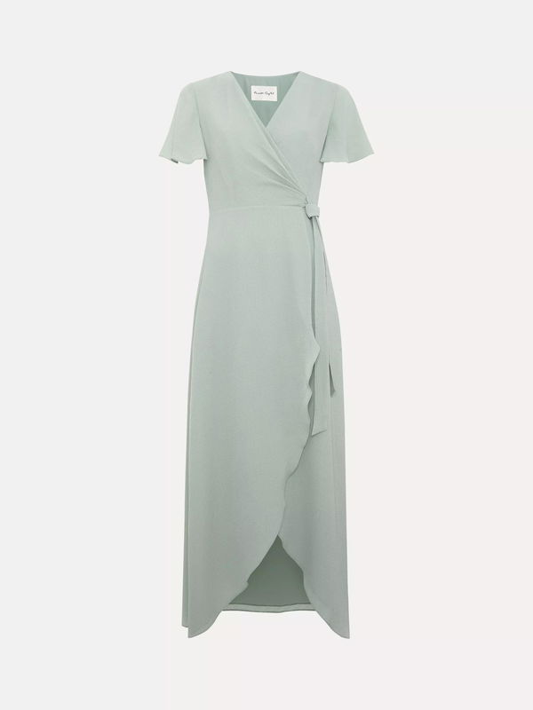 PHASE EIGHT Petite Julissa Textured Wrap Maxi Dress, Pale Green | endource