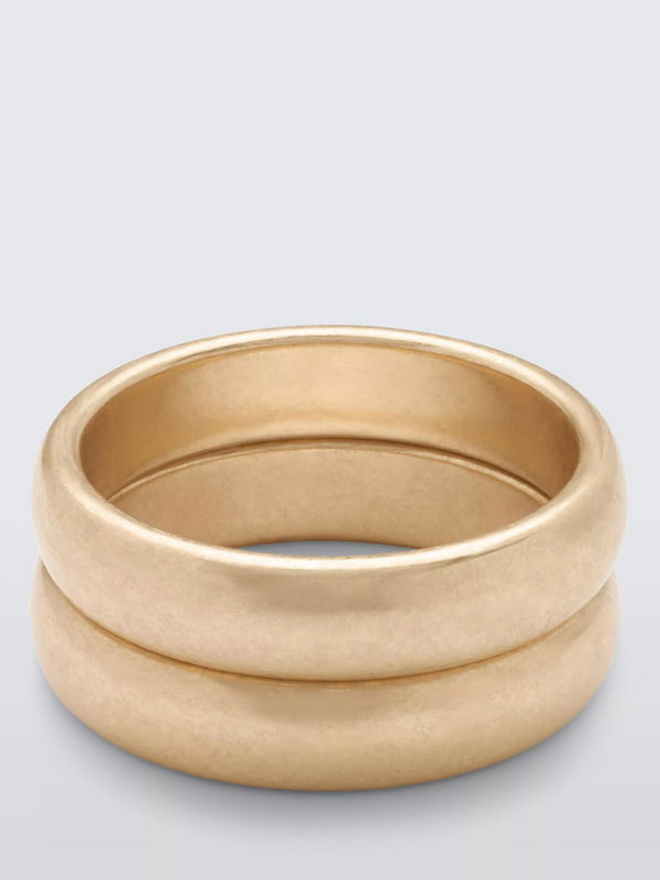 JOHN LEWIS Worn Bangles, Set Of 2, Gold | endource