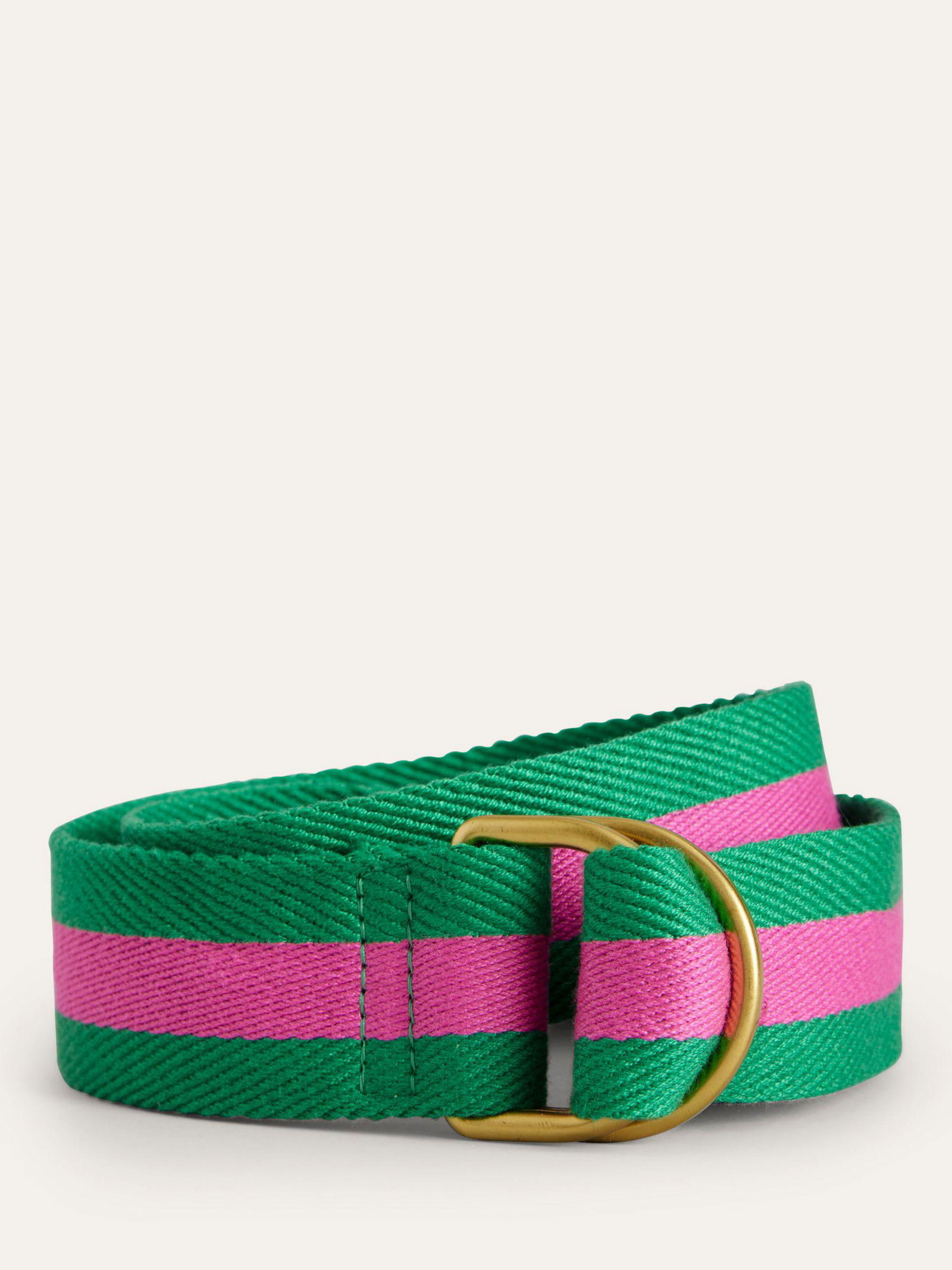 BODEN Stripe Webbing D-Ring Belt in Green/Pink | endource